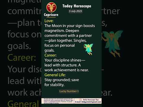 Capricorn Horoscope Today: July 5, 2025 🌟 Lucky Number 1 | Daily Horoscope Tips #capricorntoday