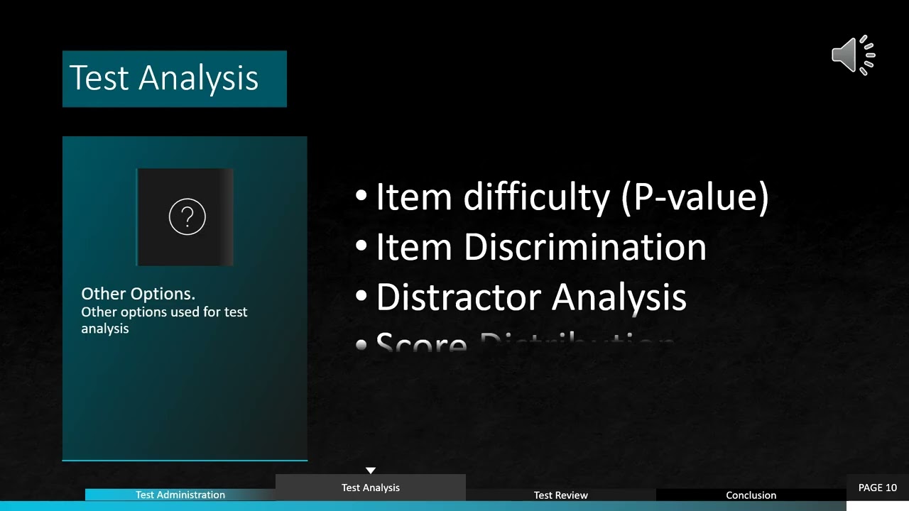 Test Administration and Analysis Presentation Steward