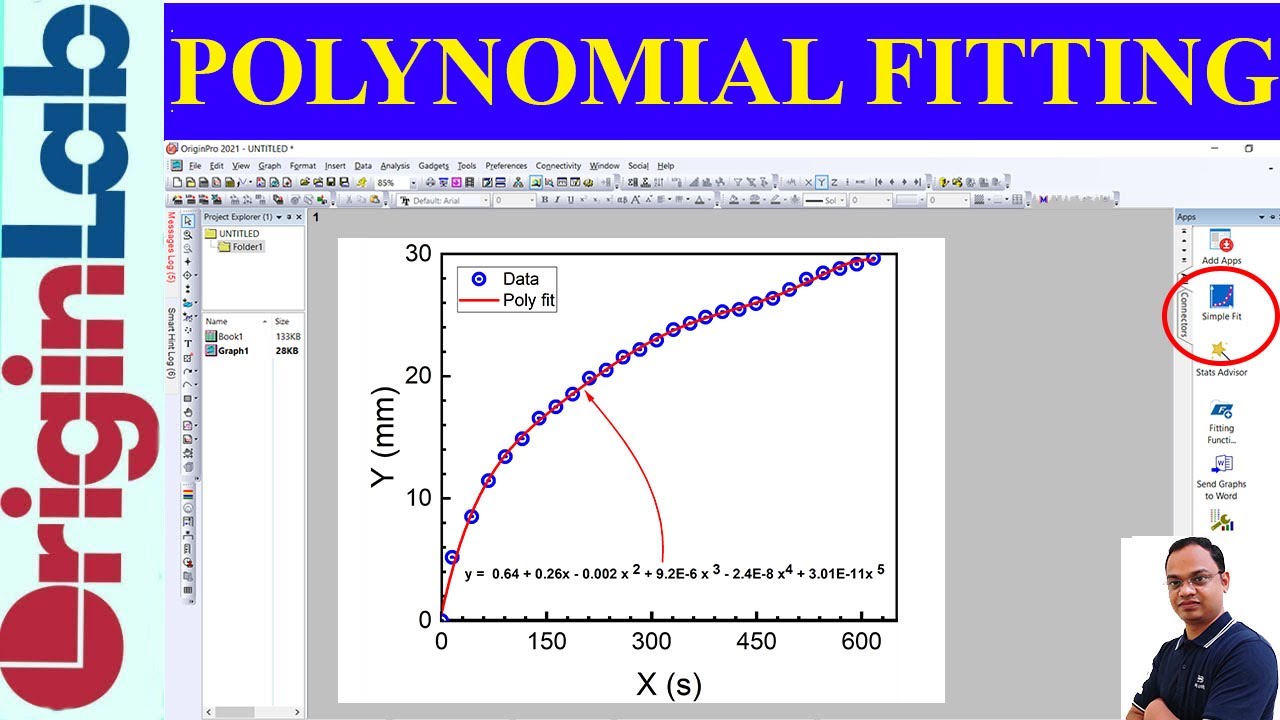 Polynomial Fitting Using OriginLab 2021 | Drawing/Graphing-24