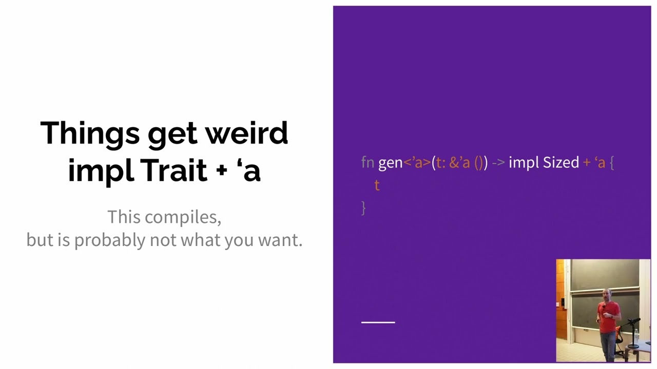 Impl Trait aka Look ma’, no generics! by Jon Gjengset