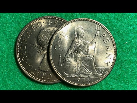 1964 UK One Penny Coins