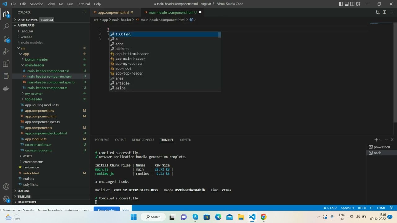 Angular 15 Application Component Template Inheritance Working Demo