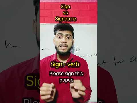 Difference between Sign and Signature #shorts #shortsfeed #ytshorts #viral #sign #signature #english