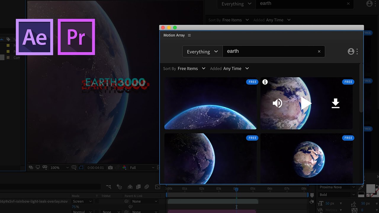 WORK FASTER with Motion Array's Extension for Adobe