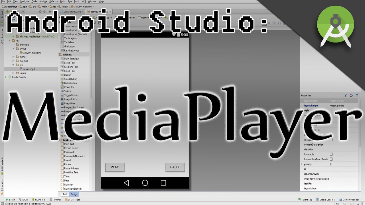 MediaPlayer with Play/Pause buttons in Android Studio