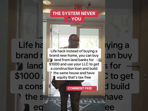 NEVER BUY BRAND NEW HOMES BUY LAND FOR $1K USE YOUR LLC GET A CONSTRUCTION LOAN & BUILD SAME HOUSE
