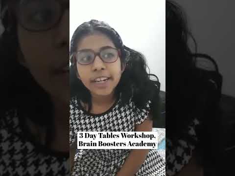 3 Day Tables Workshop Review, Brain Boosters Academy, WhatsApp 9766931309