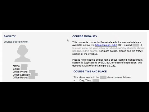 Syllabus Template Overview