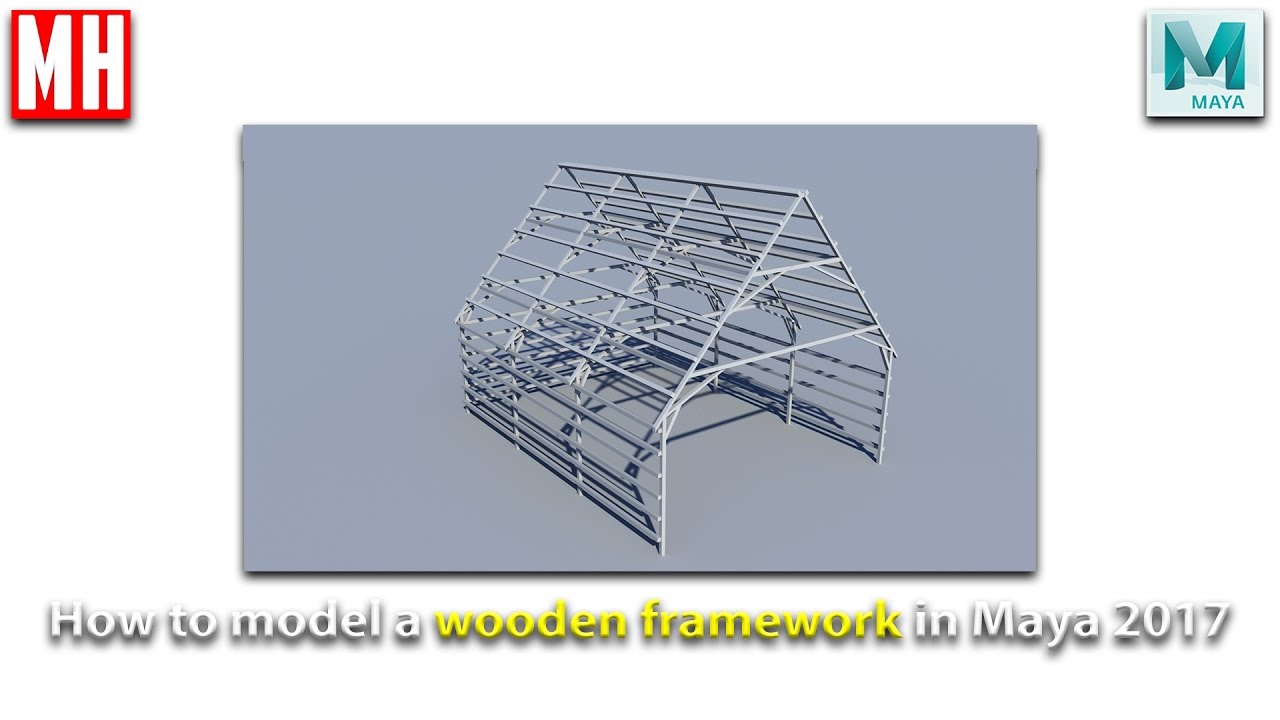 Maya 2017 tutorial : How to model a wood frame construction