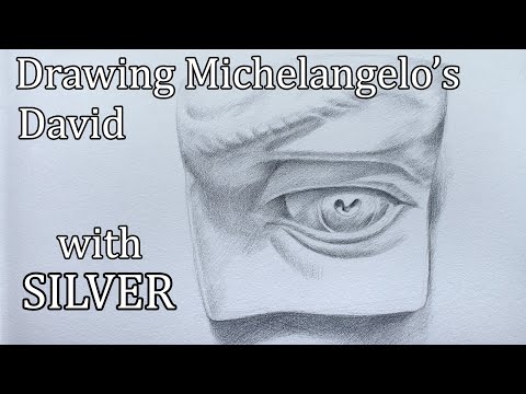 Trying out the GOLDEN SILVERPOINT DRAWING GROUND // Sketching David's eye with silver
