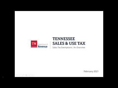 Sales Tax Exemption Overview