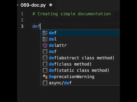 In Python, you can add a description of a function.