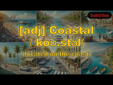 [adj] Coastal meaning (located on the coast) with 5 examples