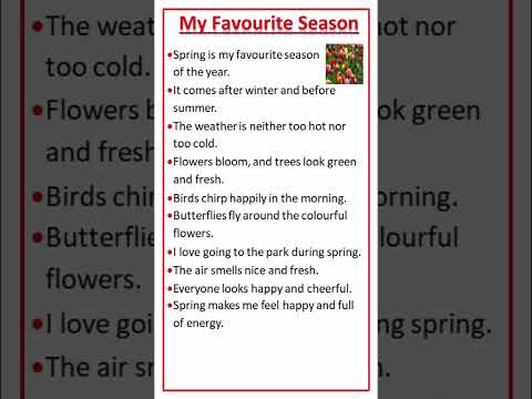 My Favourite Season | Spring Season Essay #season #shorts #ytshort #spring #flower #summer #winter