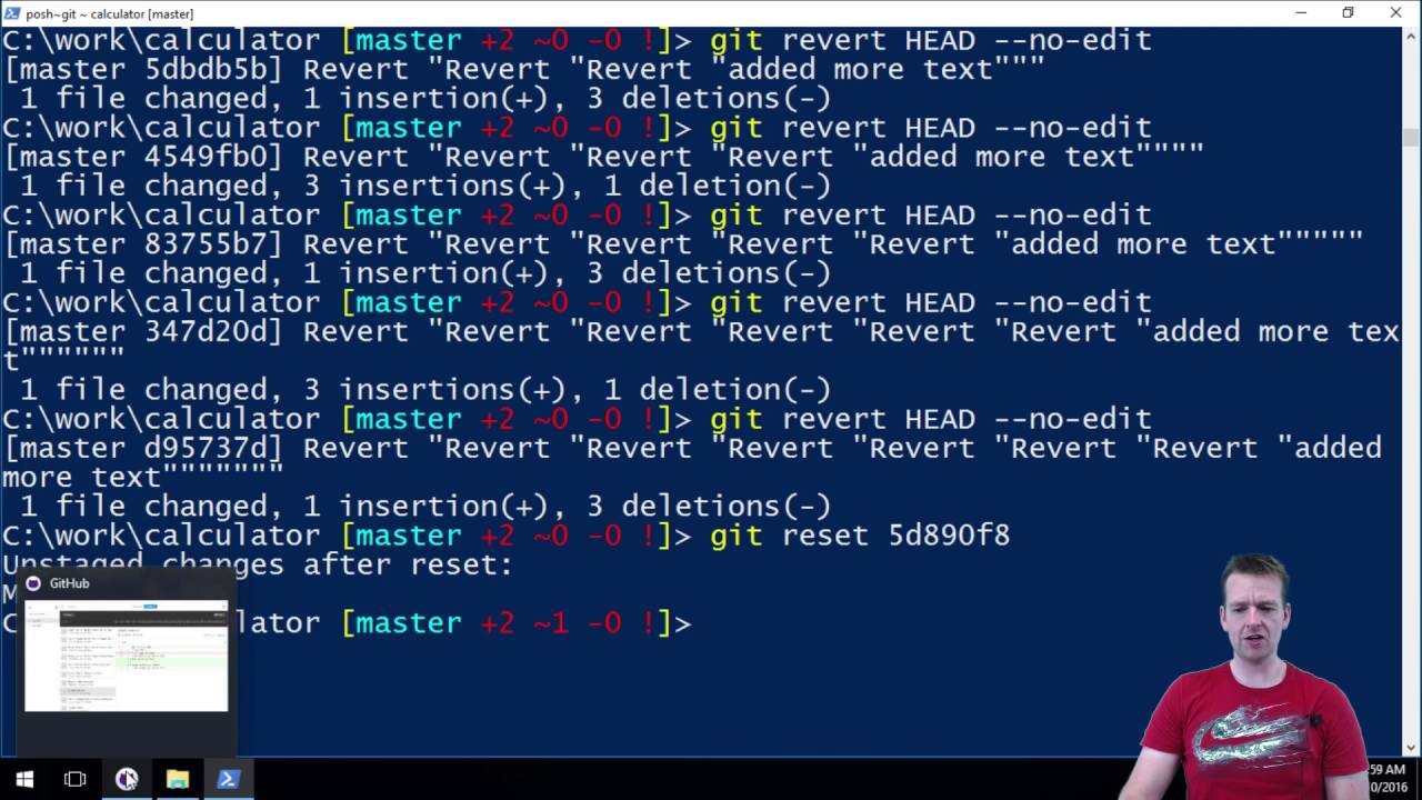 Git Reset to a specific commit - version