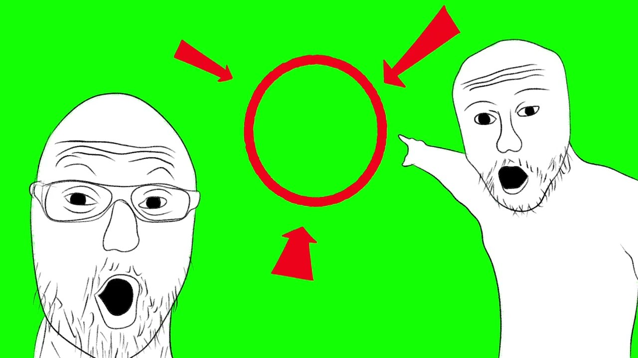Two Soyjaks Pointing Animated (Green Screen)