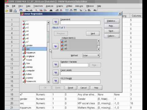 2. Multiple Linear Regression using SPSS (Example 2)