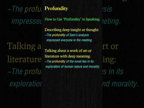 Profundity ~Meaning & Usage in Speaking | English Speaking Made Easy #vocabularybuilding #vocabulary