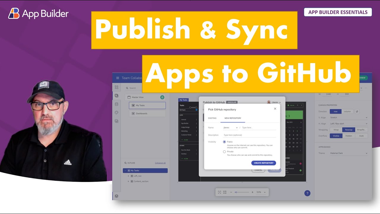 Publish & Sync Angular Apps to GitHub with App Builder