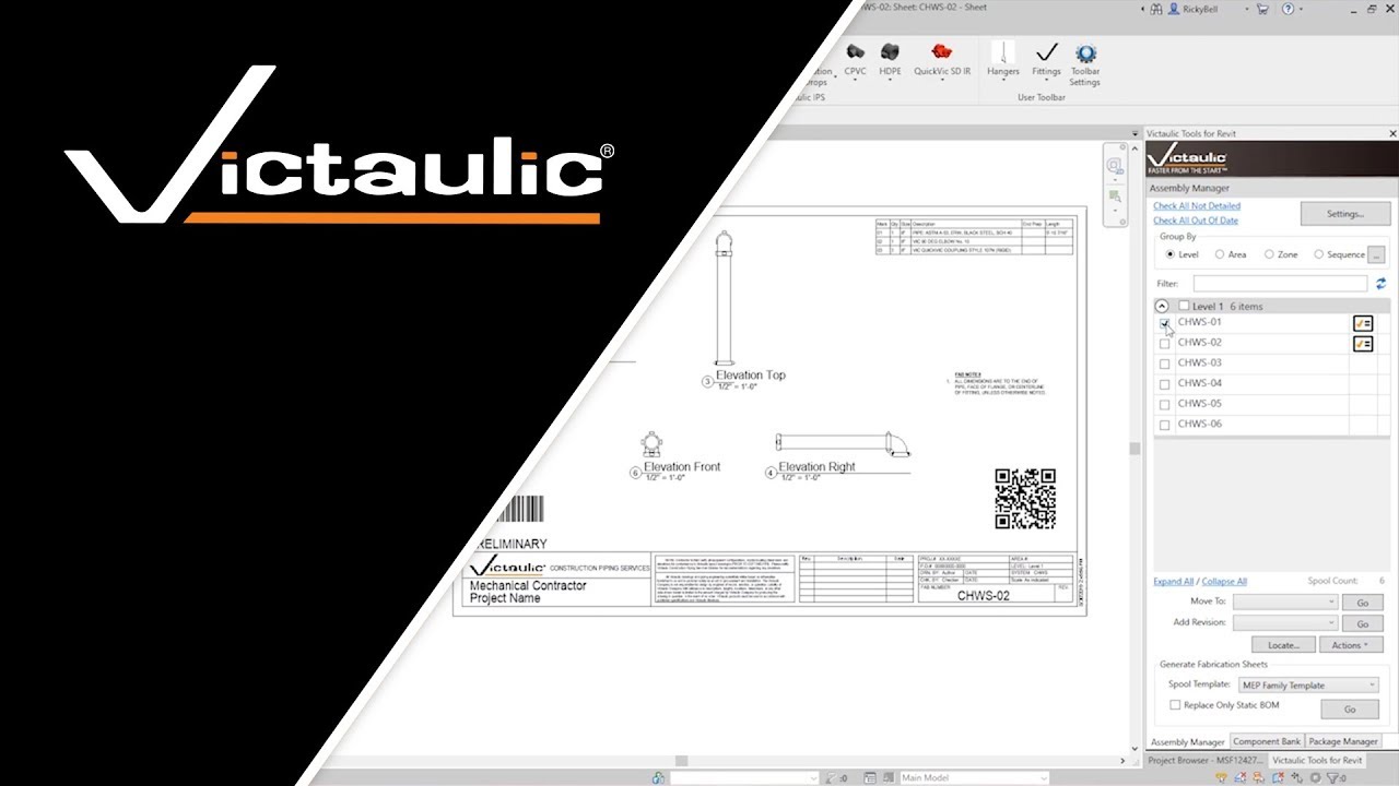 Fabrication Spooling - Victaulic Tools for Revit®