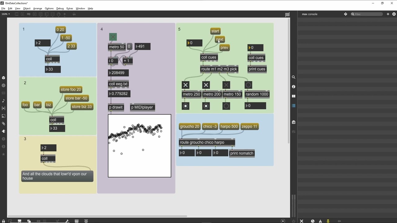 Max Tutorials  Max Basic Tutorial 18 Data Collections Your First Steps into the World of Max MSP!