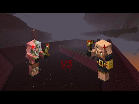 Zombified Piglins vs Piglin Brutes | Minecraft Mob Vs Mob