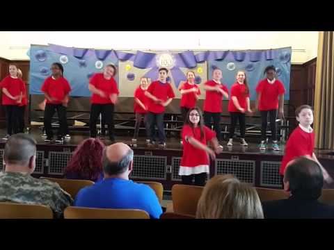 P.S.100 5th grade dance group performing at the Blue Ribbon Ceremony