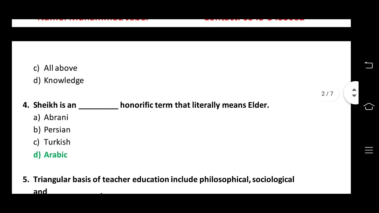 8626 Quiz PDF | By Muhammad Jaber 03453433062