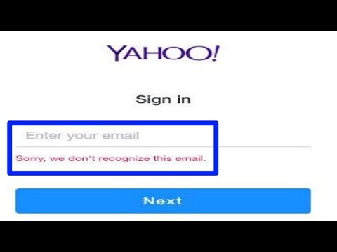 How to Fix Yahoo Sorry we don't recognise this email address Problem Solve in Yahoo App | Yahoo
