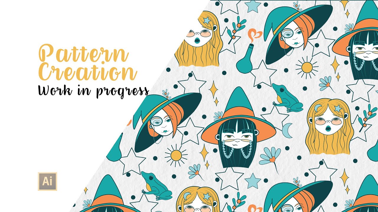 Little witch - Pattern Creation - Adobe Illustrator