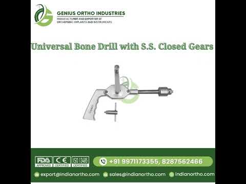 Universal Bone Drill with S S  Closed Gears