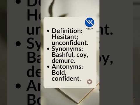Do you often feel shy or hesitant? You might be diffident! Learn this powerful word in just 30 sec