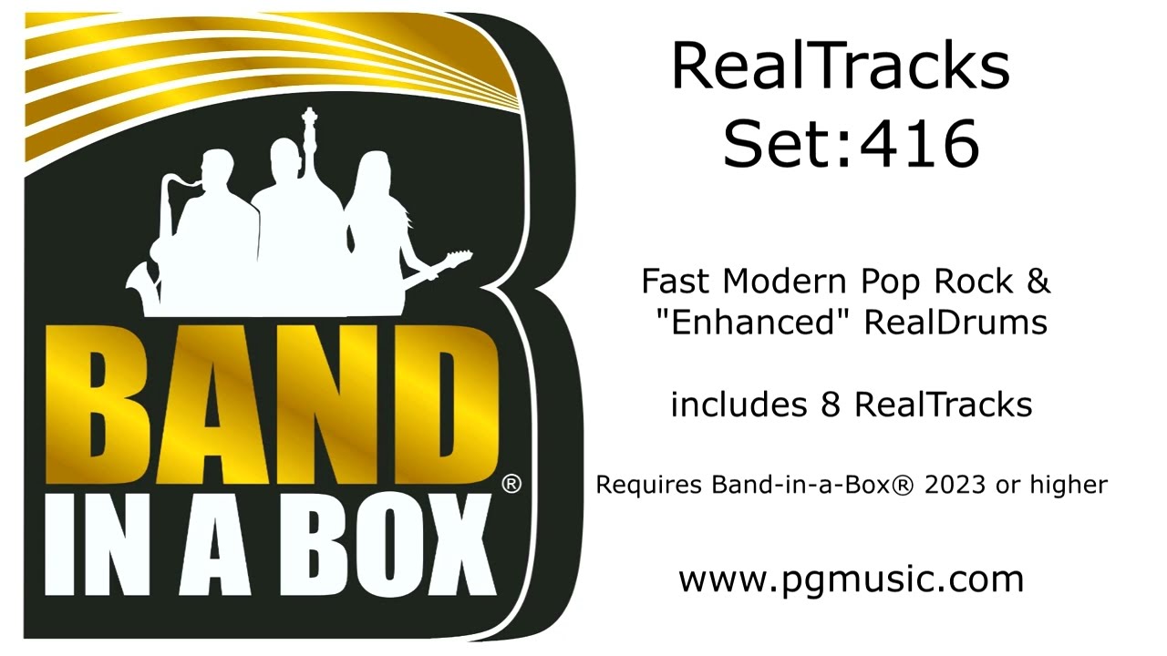 Band-in-a-Box® 2023 - RealTracks Set 416:  Fast Modern Pop Rock & 