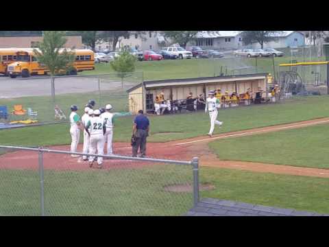 Easton Barrus of Belmond-Klemme home run vs. Bishop-Garrigan