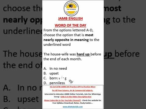 JAMB English Opposite in Meaning #jamb2025 #jamb #dtwtutorials