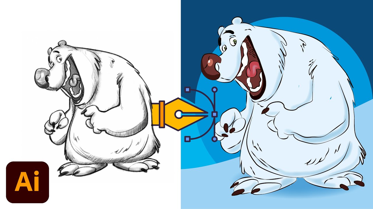 Illustrator Tutorial: Quickly Transform a Bear Sketch Into a Vector Art Masterpiece!