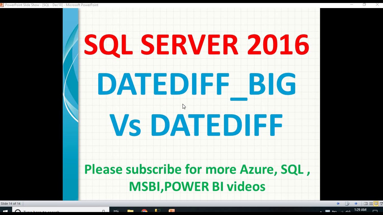 Datediff big and datediff in SQL Server | SQL Datediff_big function