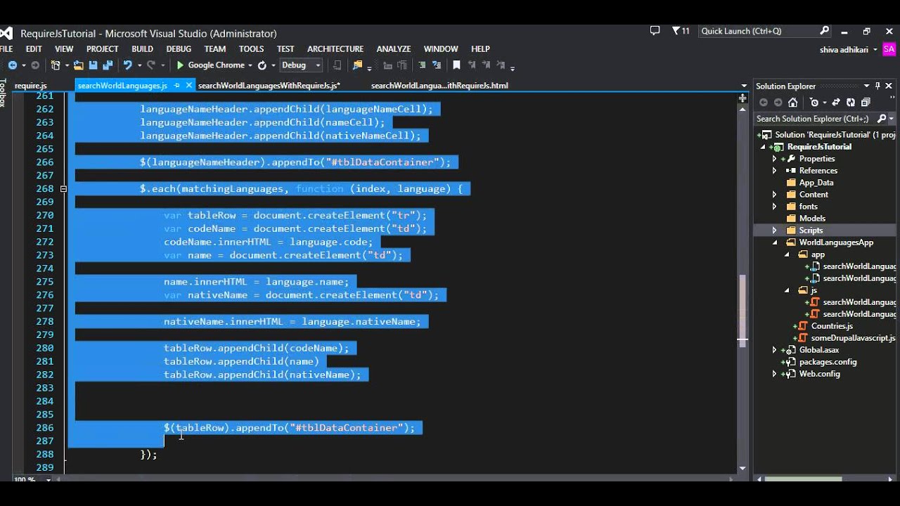 RequireJs to write modular JavaScript applications Part III