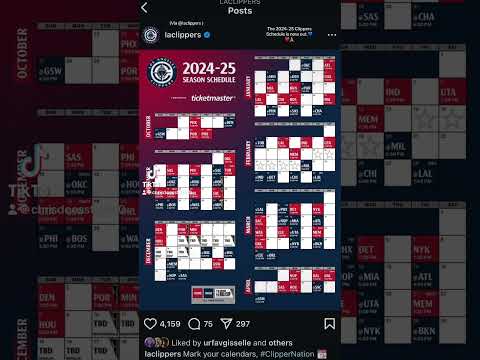 (Via @laclippers ) The 2024-25 Clippers Schedule is now out.πβ€οΈπ#laclippers