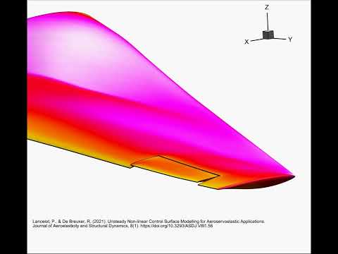 Dynamic high-fidelity (CFD/CSM) aeroelastic aircraft wing simulation with a moving aileron
