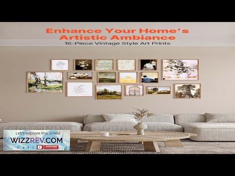 Framed Wall Art Prints Vintage Art Decor 16 PCS for Living Room Review