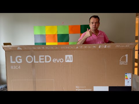 2024 LG 83" C4 4K OLED evo TV unboxing and wall mounting
