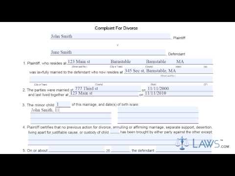 9 4VRMassachusettsComplaintForDivorceCD D101