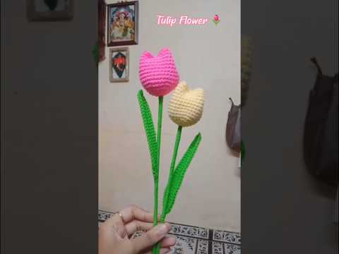||Crochet Tulips Flowers That looks Real || #shorts #youtubeshorts #shortvideo #short #crochet #love