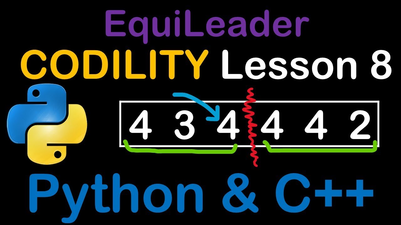 EquiLeader in Python and C++ Codility Solutions Lesson 8