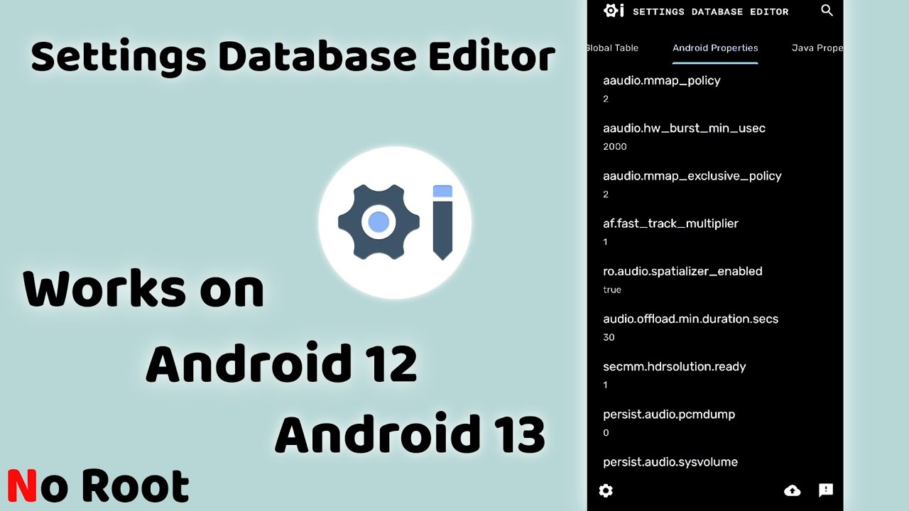 Settings Database Editor Customize and backup your settings on Android No Root