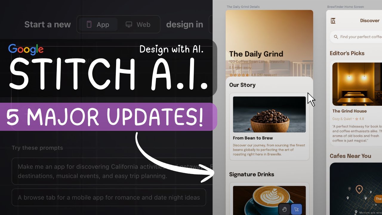 Google Stitch AI Just Got 5 HUGE Updates: Make UI/UX Designs EASILY WITH AI!