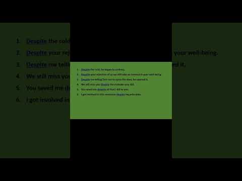 20 sentences with 'despite' #shorts