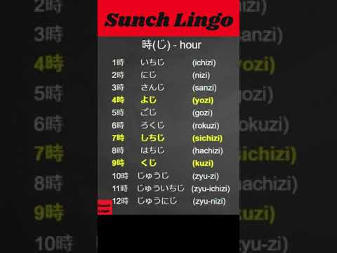 Time in Japanese. Hour. 時(じ)