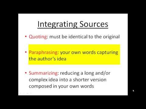 The Research Paper and Avoiding Plagiarism